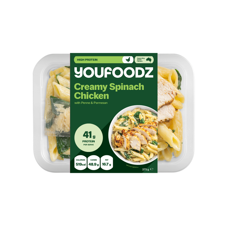 Creamy Spinach Chicken with Penne & Parmesan | Youfoodz Meal Delivery ...