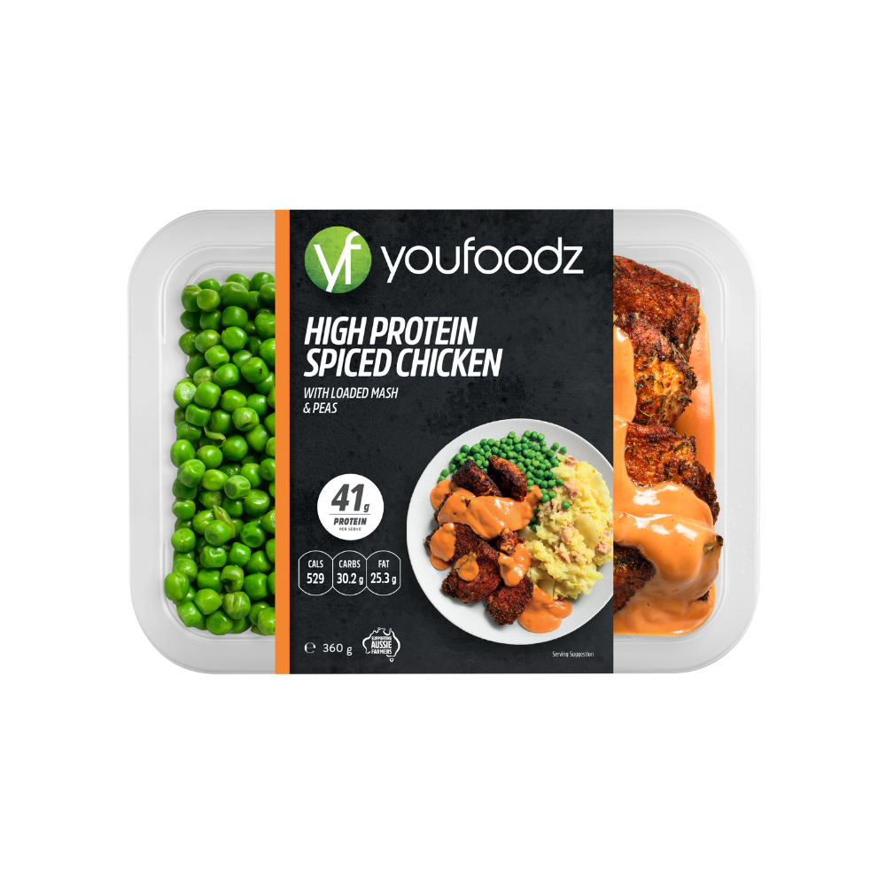 Spiced Chicken with Loaded Mash & Peas | Youfoodz Meal Delivery ...