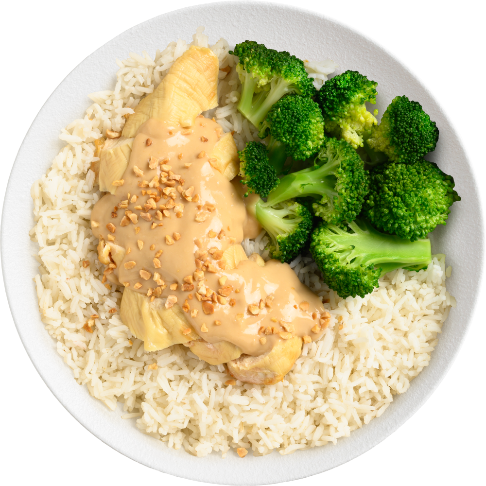 Satay Chicken & Broccoli with Steamed White Rice | Youfoodz Meal ...