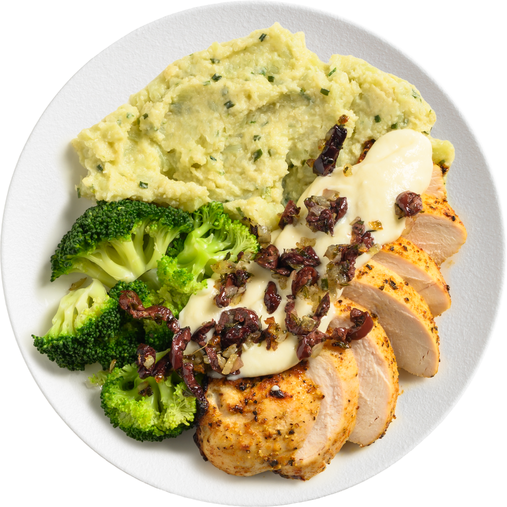Chicken Piccata & Cauli Puree with Olives | Youfoodz Meal Delivery ...