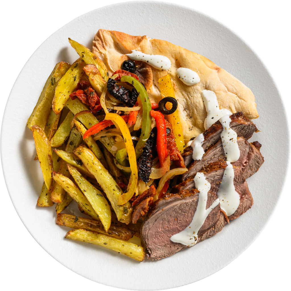 Lamb Gyros Plate with Potatoes & Sicilian Veg | Youfoodz Meal Delivery ...