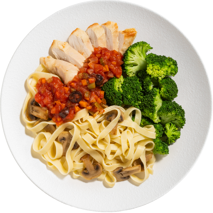 Chicken Fettuccine Cacciatore with Mushrooms & Broccoli – Youfoodz Care